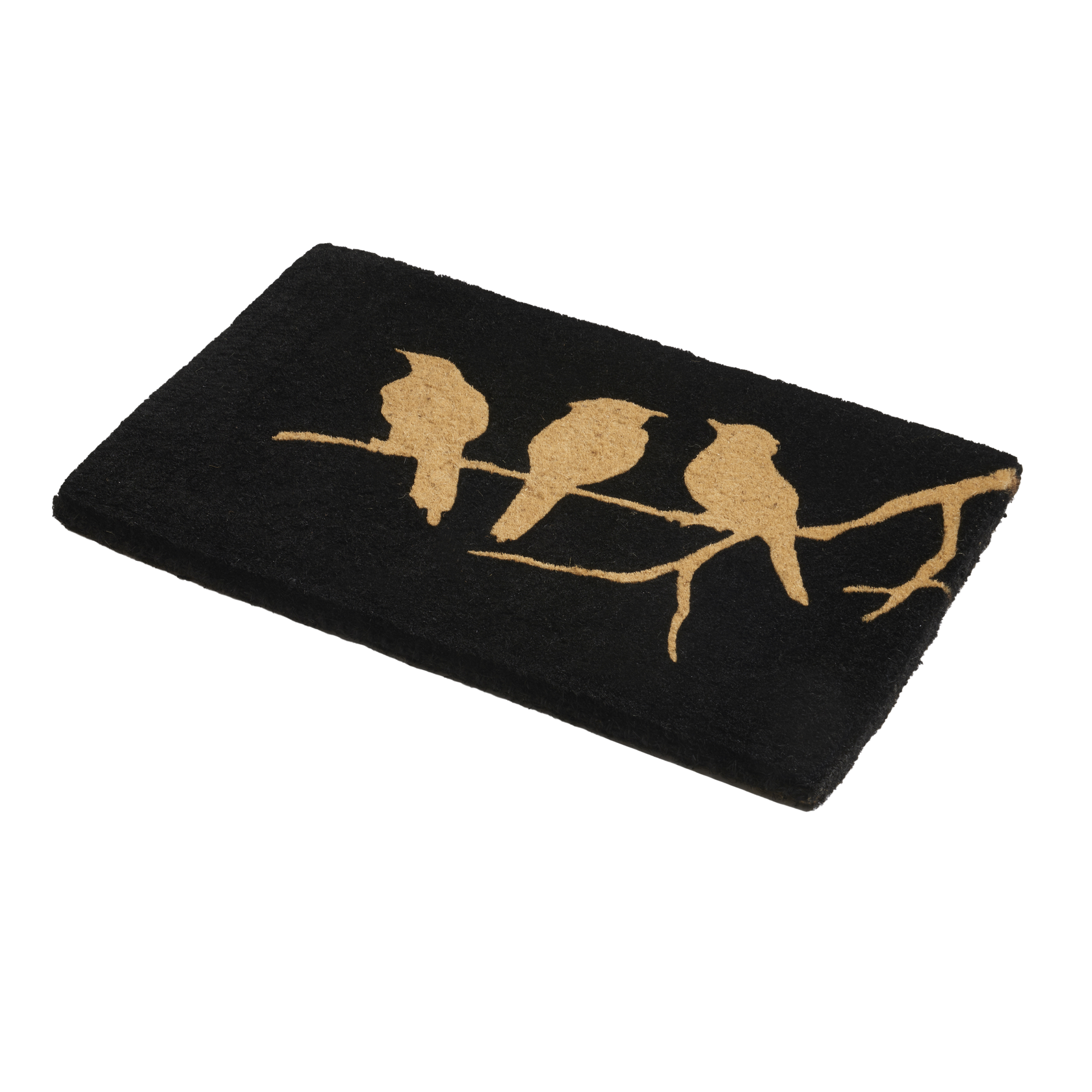 Birds On Branch - Black Doormat Handwoven Durable – Fab Habitat