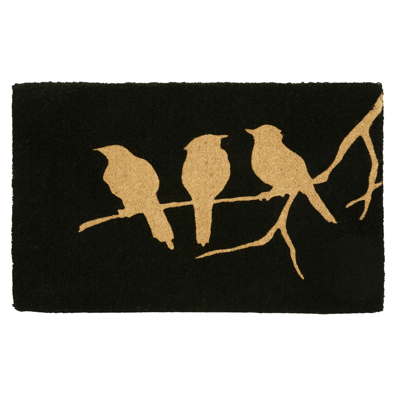 Birds On Branch - Black Doormat Handwoven Durable – Fab Habitat