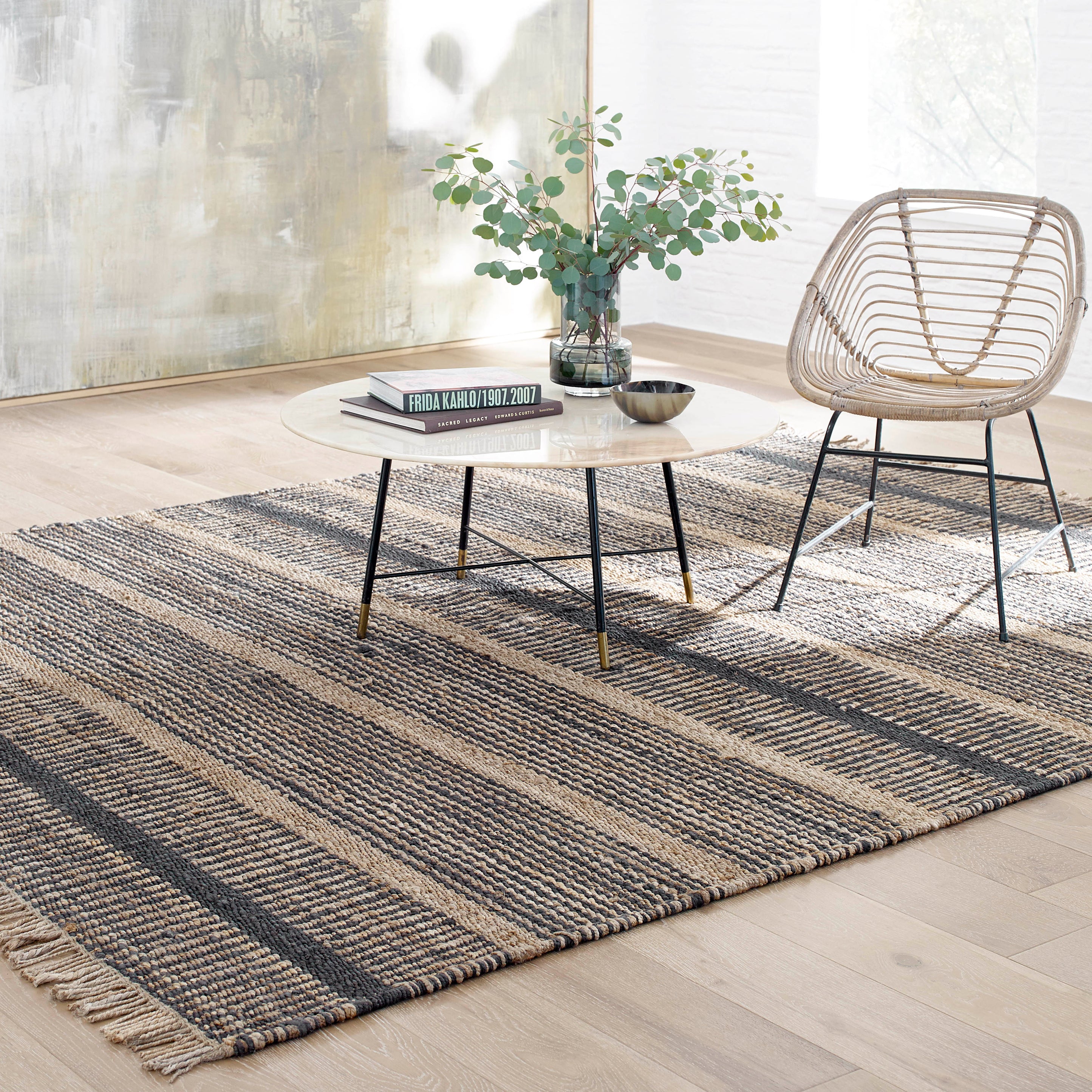 Glacier - Charcoal - Jute Gray Rug | Fab Habitat Eco-friendly Home Decor
