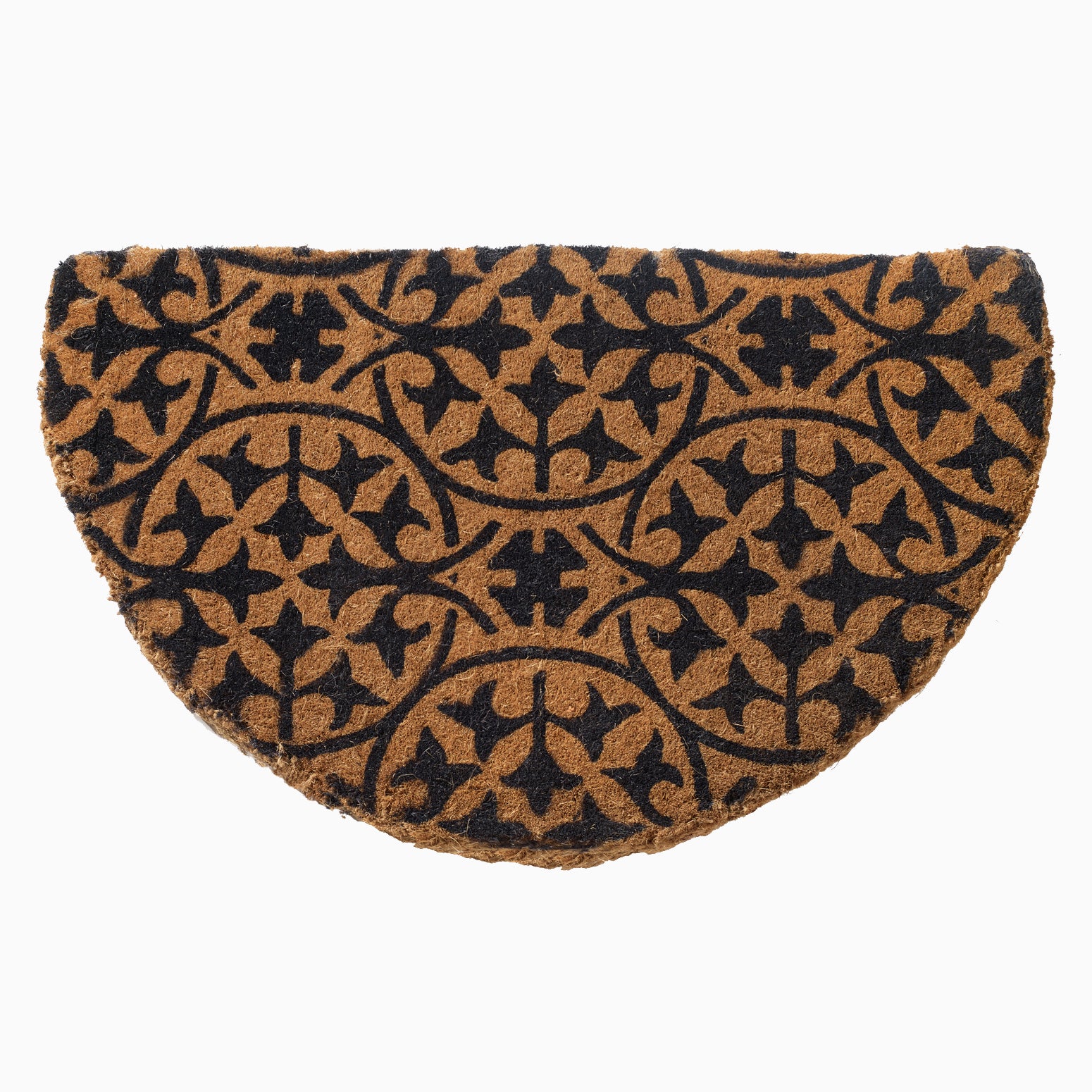 Fab Habitat Handwoven Durable Blue Tile Semi-Round Doormat On Sale