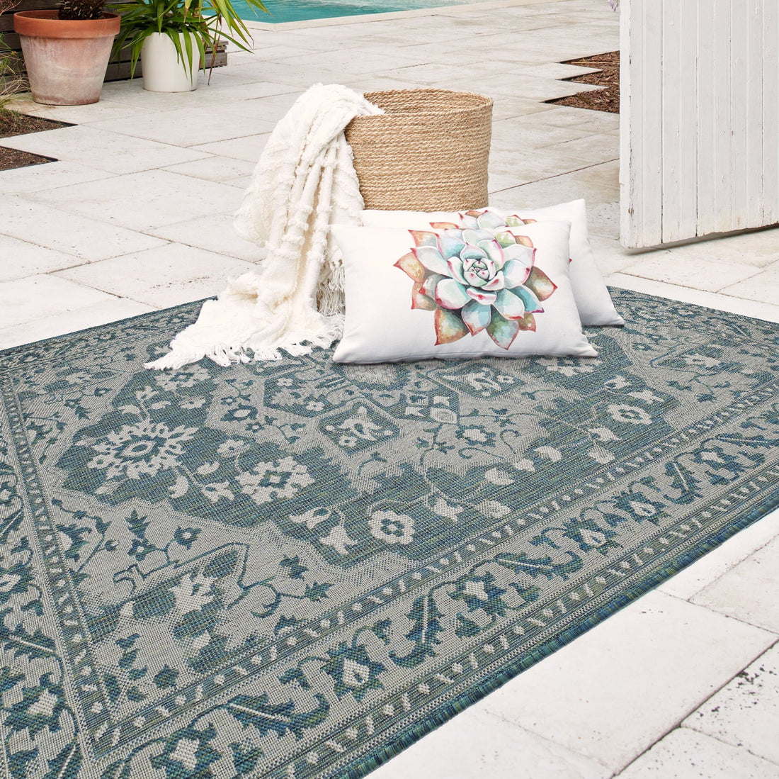 Shiraz - Ocean Outdoor Rug - PP – Fab Habitat
